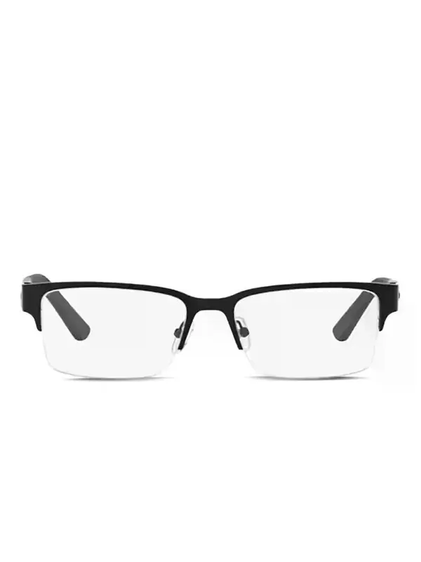 Armani Exchange Rectangle-frame Half-rim Glasses - Black