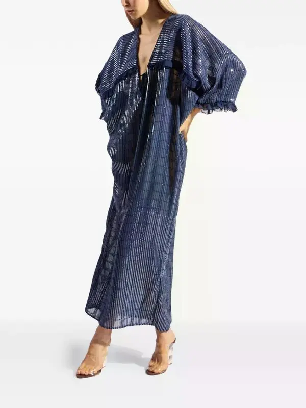 ADRIANA DEGREAS Sequin-embellished Ruffled Kaftan