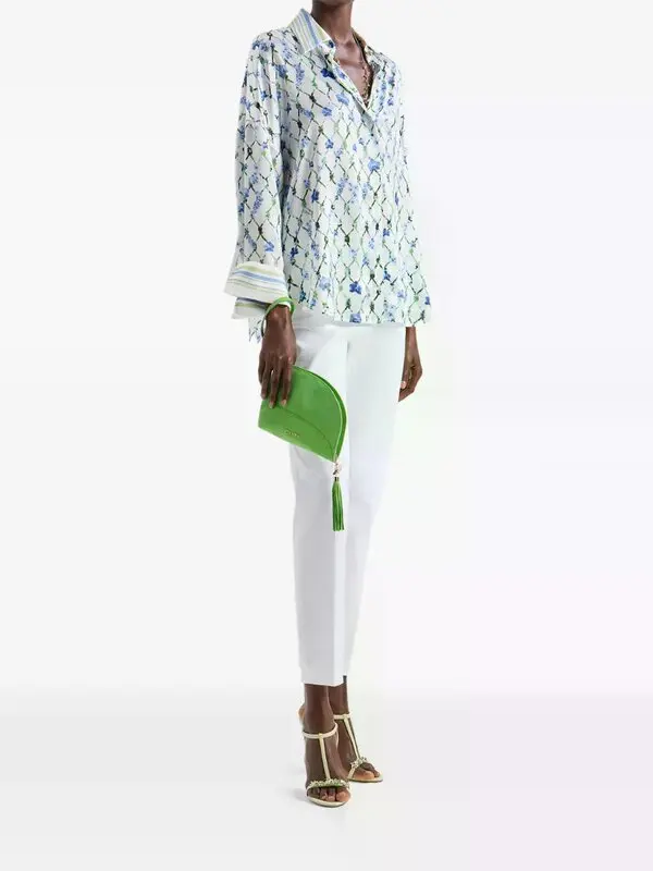 GENNY Floral Print Striped Shirt