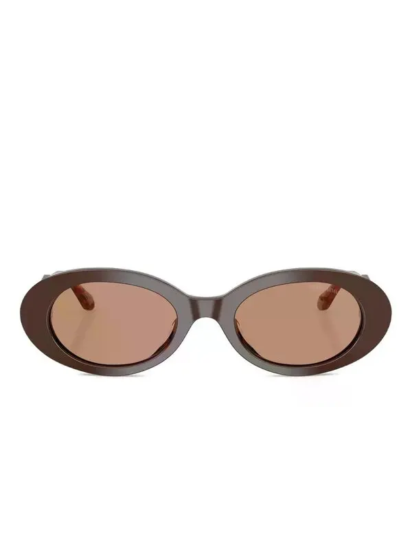 Giorgio Armani Oval-frame Sunglasses - Brown