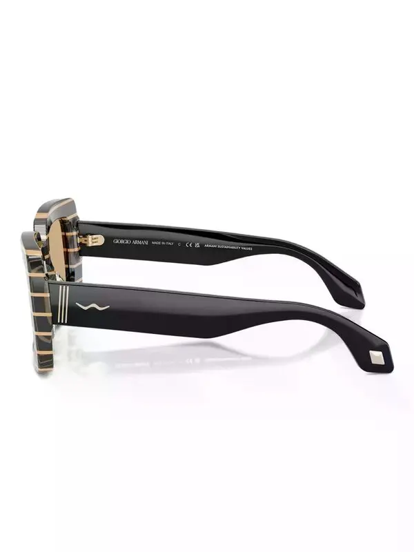 Giorgio Armani Striped Oversized-frame Sunglasses