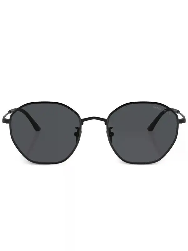 Giorgio Armani Tinted-lens Geometric-frame Sunglasses - Black