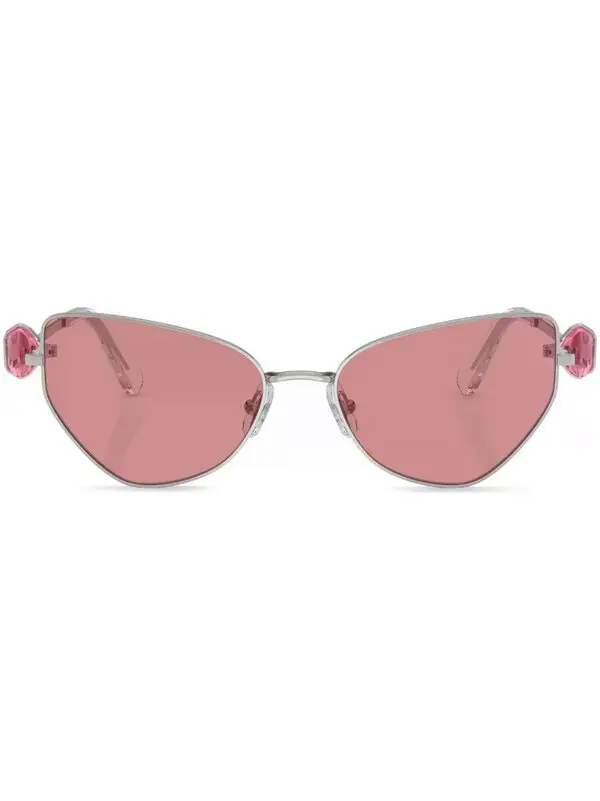 SWAROVSKI Hinged Cat-eye Sunglasses - Silver
