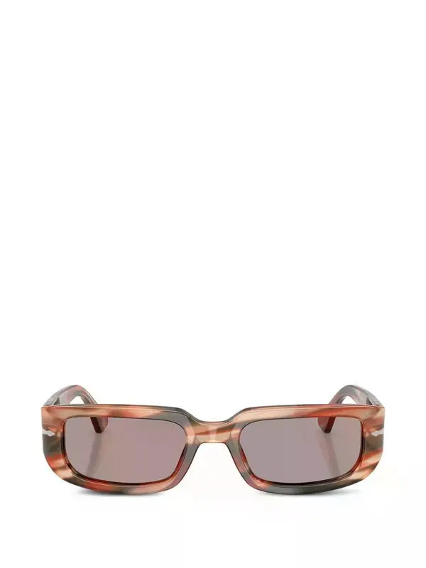 Persol Mel Striped Rectangle Sunglasses - Orange
