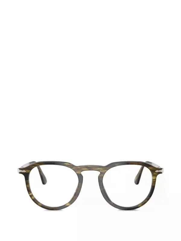 Persol Pier Striped Round Glasses - Brown