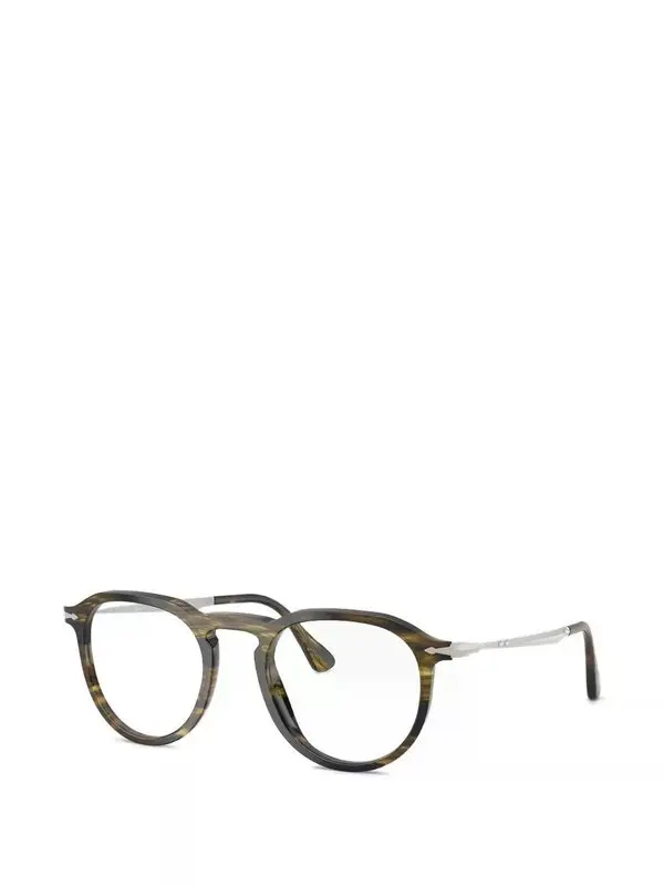 Persol Pier Striped Round Glasses