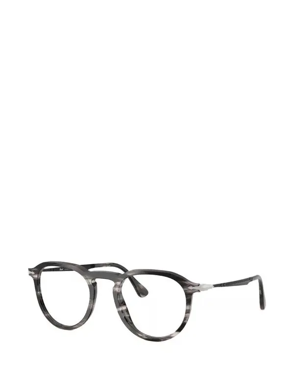 Persol Pier Striped Round Frame Glasses