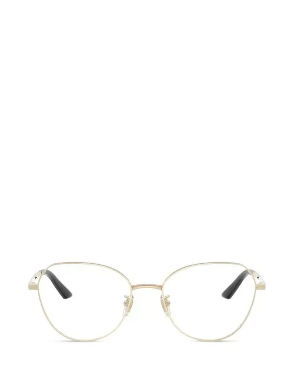 Versace Oval Frame Eyeglasses - Gold