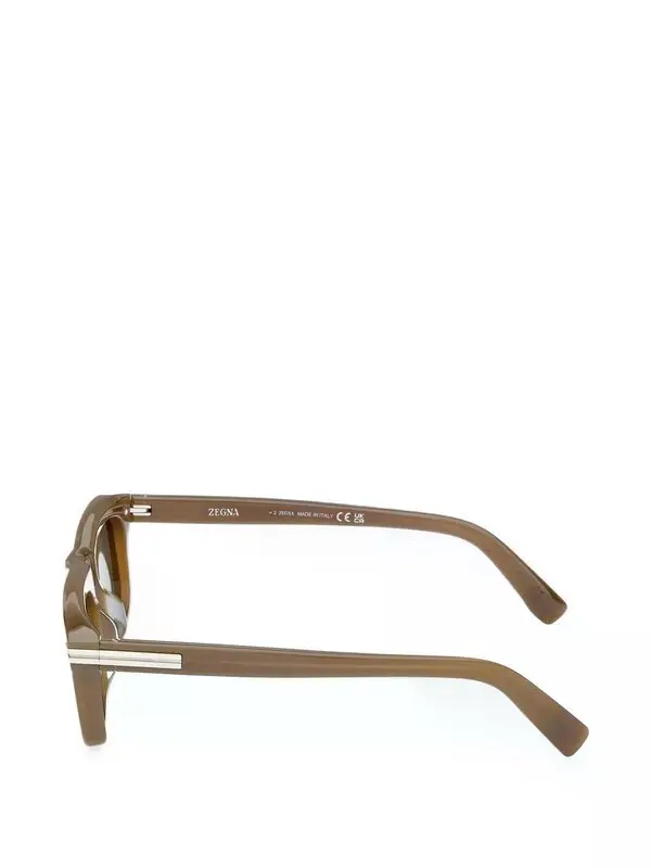 Zegna Rectangle Frame Sunglasses - Green
