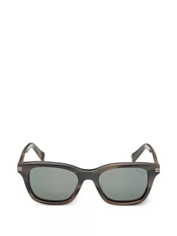 Zegna Rectangle-frame Sunglasses - Brown