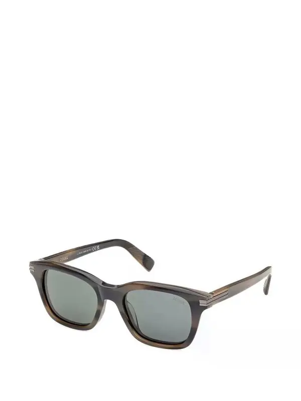 Zegna Rectangle-frame Sunglasses - Brown