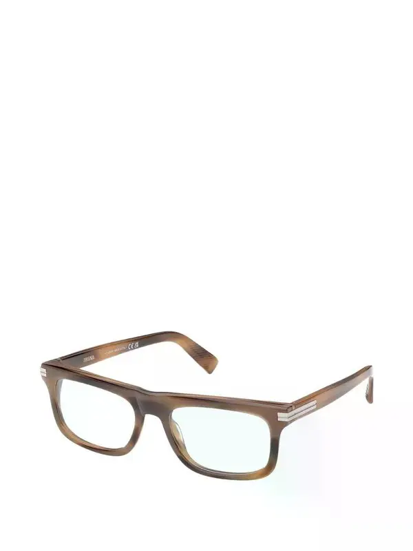 Zegna Square Frame Glasses - Brown