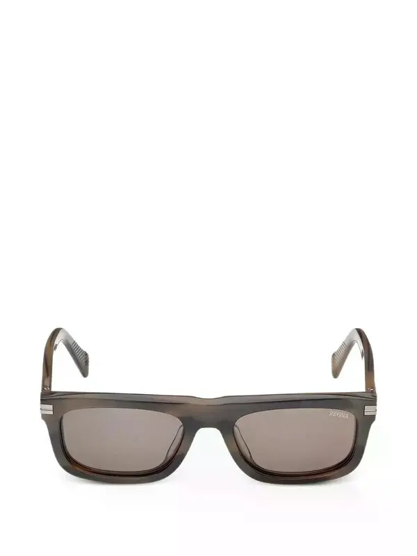 Zegna Square-frame Sunglasses - Brown