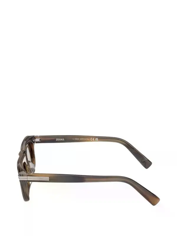 Zegna Square-frame Sunglasses - Brown