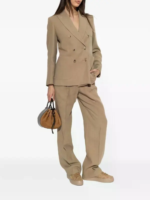 Max Mara Double-breasted Hemp Blazer - Neutrals