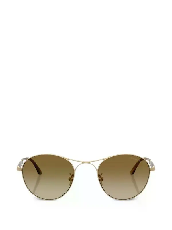 Giorgio Armani Round Frame Sunglasses - Gold