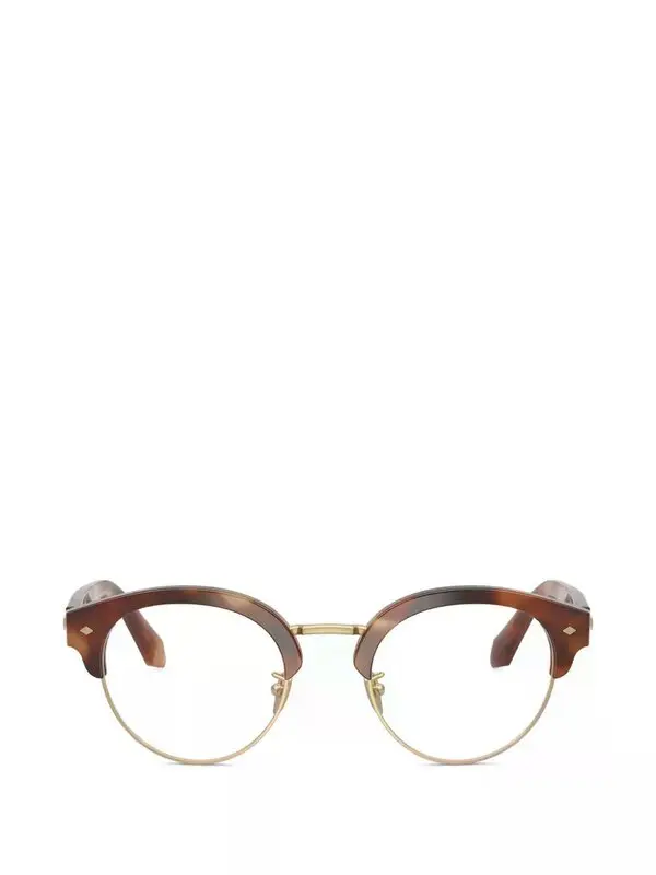 Giorgio Armani Round Frame Glasses - Brown