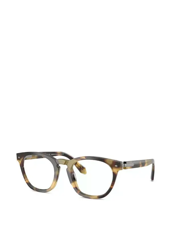 Giorgio Armani Round Frame Eyeglasses - Brown