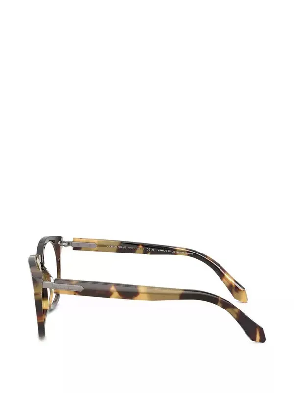 Giorgio Armani Round Frame Eyeglasses - Brown