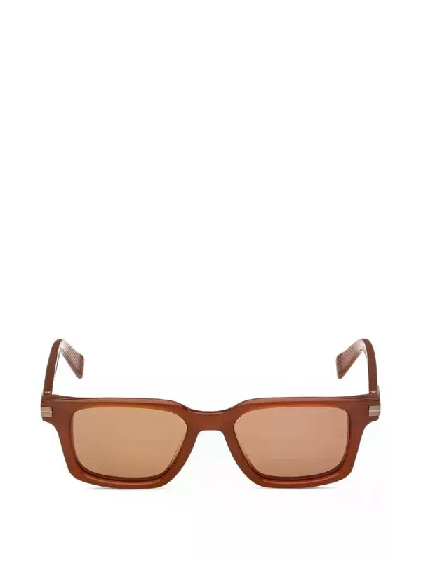 Zegna Rectangle-frame Sunglasses - Brown