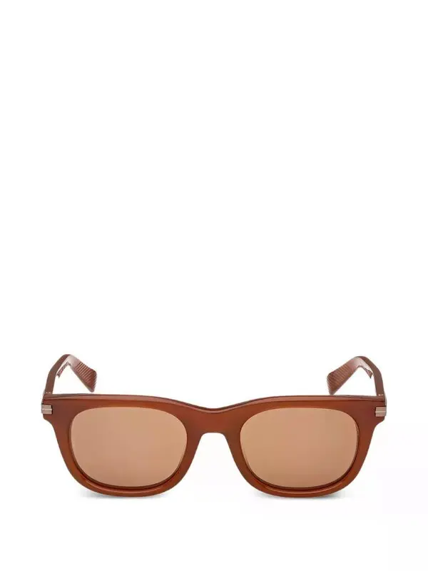 Zegna Square-frame Sunglasses - Brown