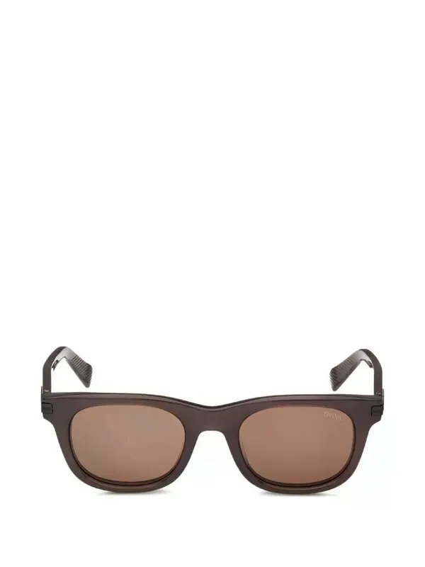 Zegna Rectangle-frame Sunglasses - Brown