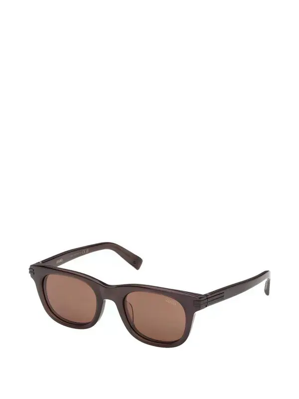 Zegna Rectangle-frame Sunglasses - Brown