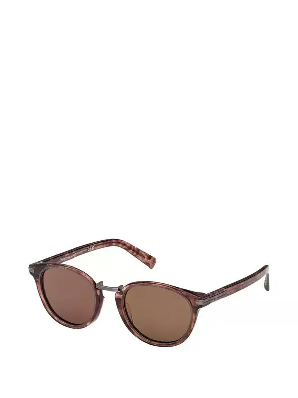 Zegna Round Frame Sunglasses - Brown
