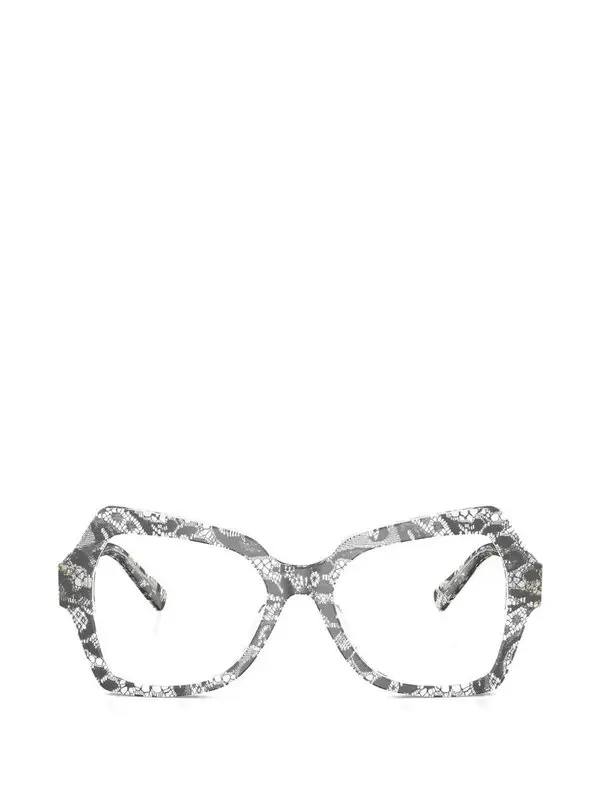 Dolce & Gabbana Lace Geometric Eyeglasses - Black