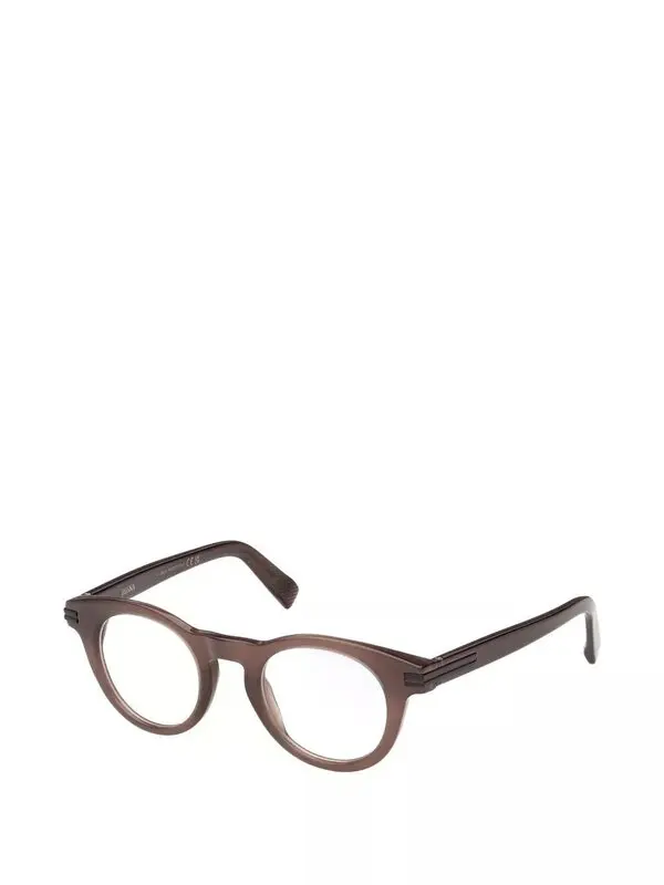 Zegna Round-frame Glasses - Brown
