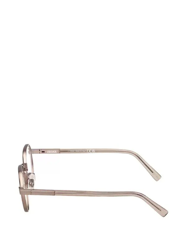 Zegna Geometric Frame Eyeglasses - Brown