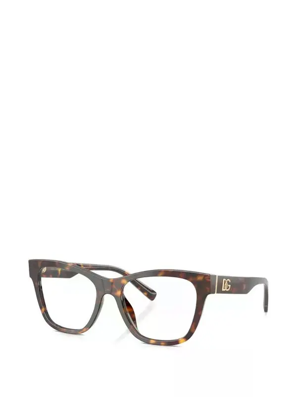 Dolce & Gabbana Havana Logo Eyeglasses
