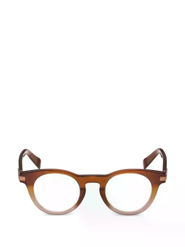 Zegna Round Frame Glasses - Brown