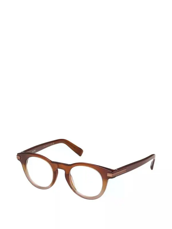 Zegna Round Frame Glasses - Brown