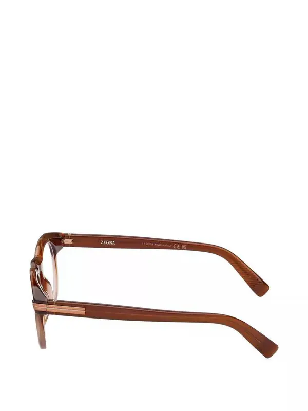 Zegna Round Frame Glasses - Brown