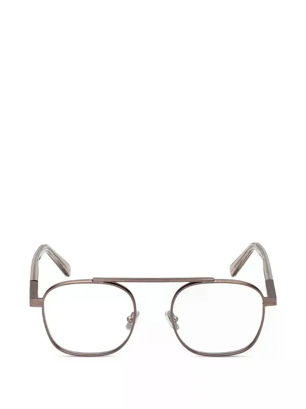 Zegna Square Frame Glasses - Brown