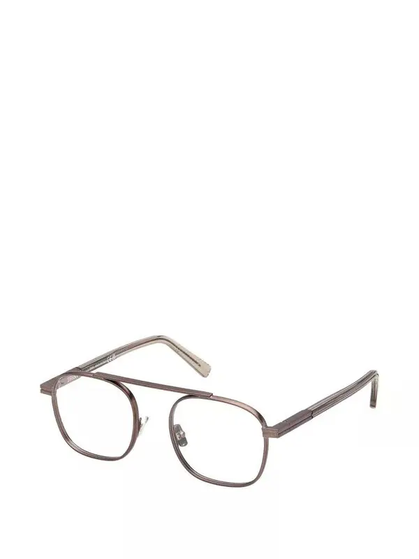 Zegna Square Frame Glasses - Brown