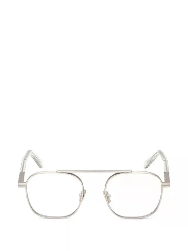 Zegna Square Frame Glasses - Silver