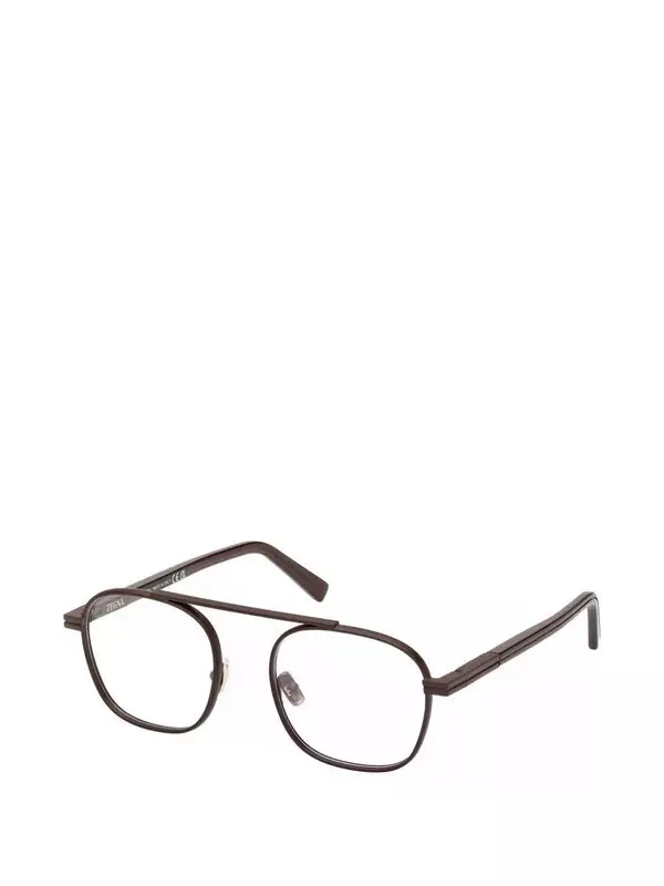 Zegna Square-frame Glasses - Brown