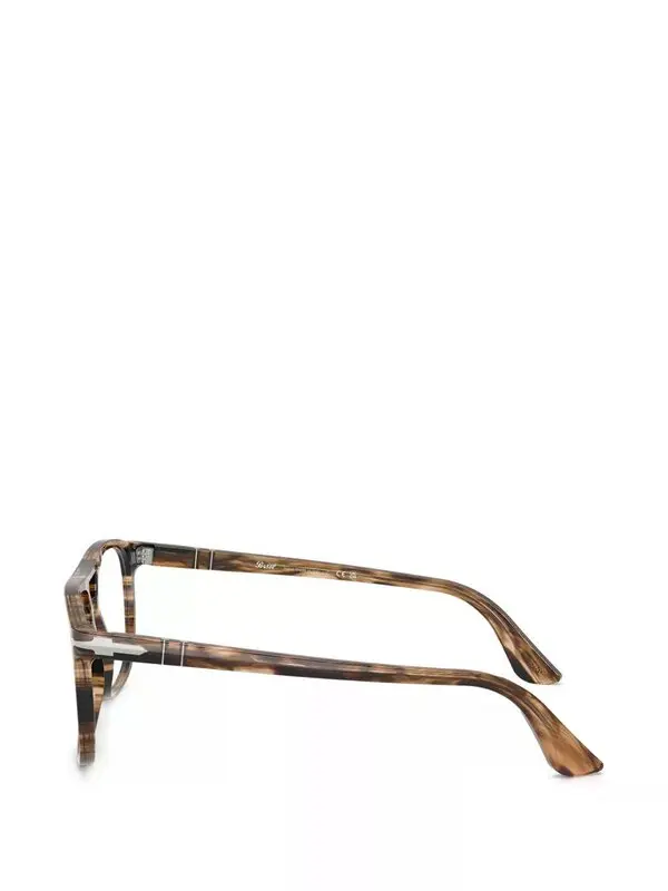 Persol Greta Striped Browline Glasses - Brown