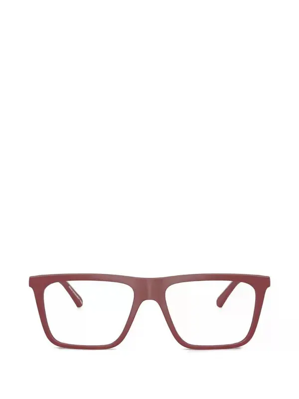 Emporio Armani Matte Square Frame Sunglasses - Red