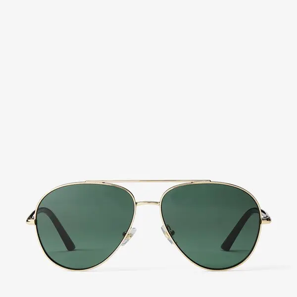 JIMMY CHOO Metal Aviator Sunglasses - Pale Gold