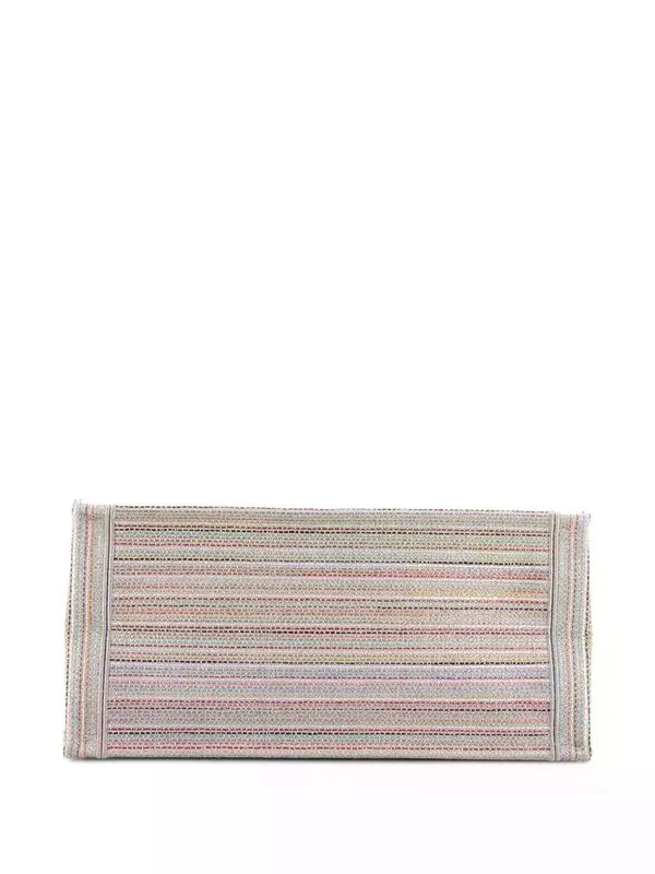 Dior Multicolor Stripes Embroidered Canvas Medium Tote Bag - Multicolour