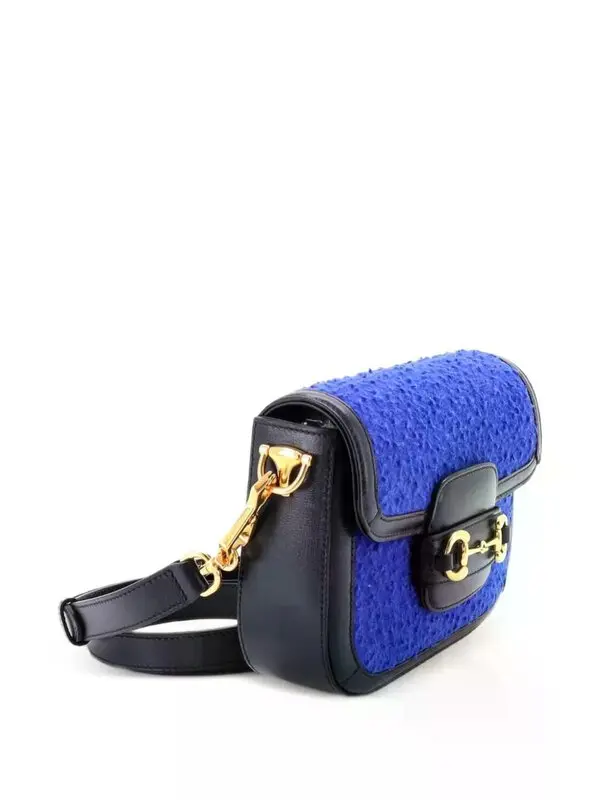 Gucci Horsebit 1955 Wool Mini Crossbody Bag - Blue