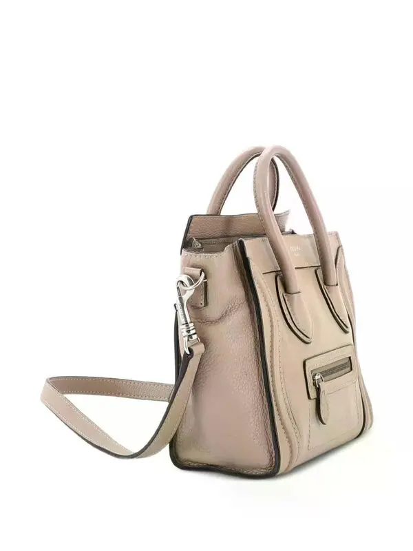 Celine Luggage Bag Grainy Leather Nano Crossbody Bag - Neutrals