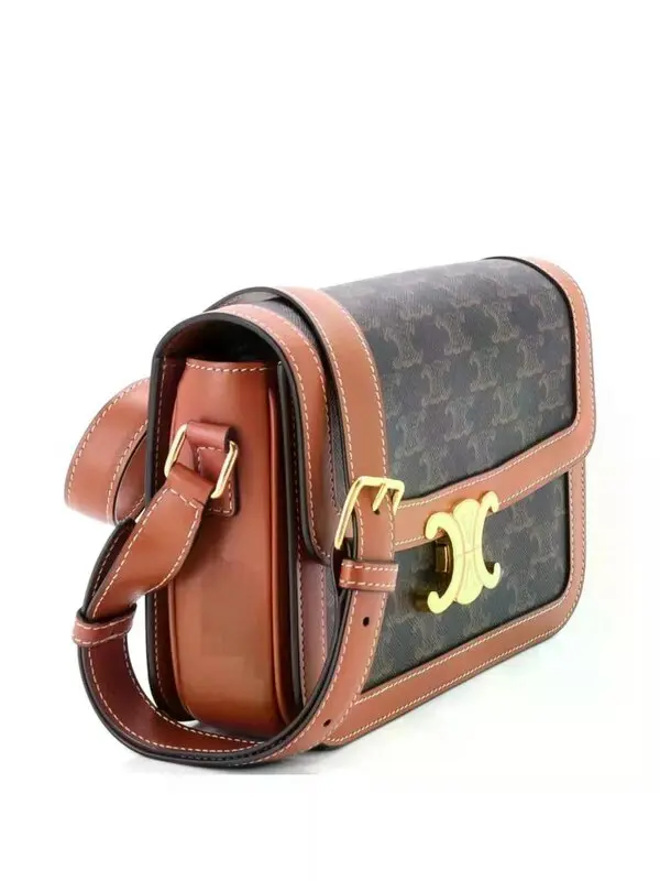 Celine Triomphe Coated Canvas Medium Shoulder Bag