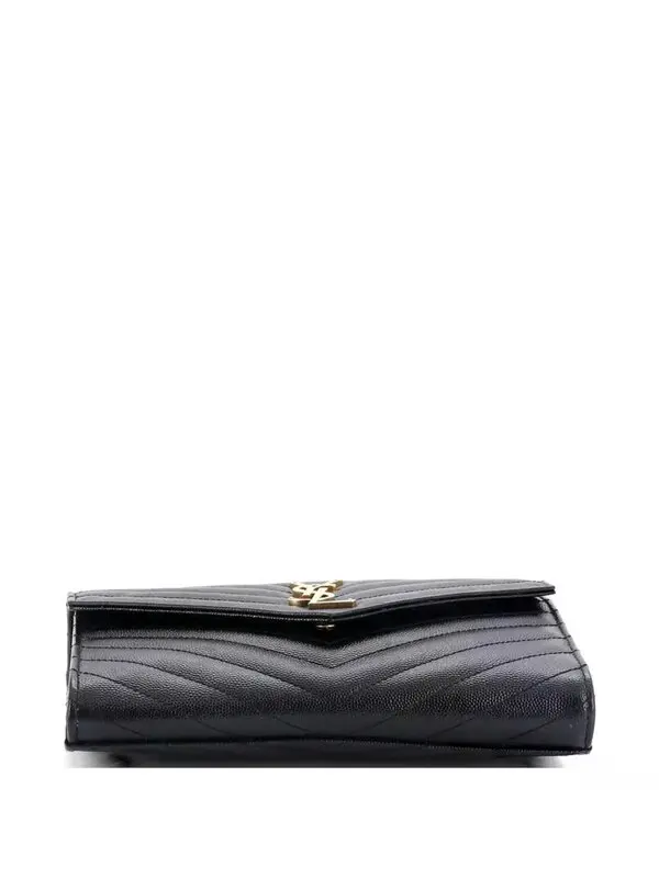 Saint Laurent Classic Monogram Envelope Wristlet - Black