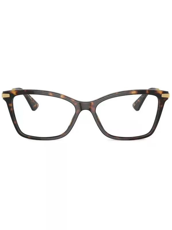 Dolce & Gabbana Engraved-logo Square Frames - Brown