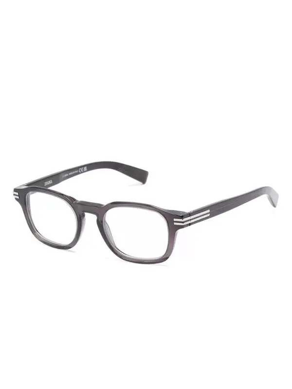 Zegna Square-frame Glasses - Grey
