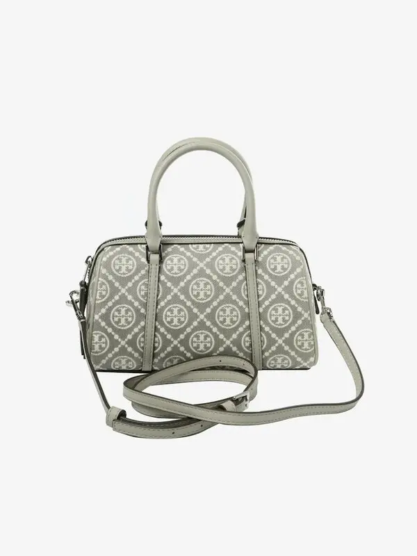 Tory Burch T Monogram Utility Mini Barrel Bag - Gray